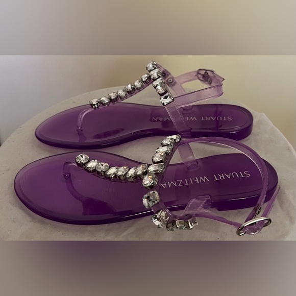 Stuart Weitzman | Shoes | Stuart Weitzman Jelly Thong T Strap Purple ...